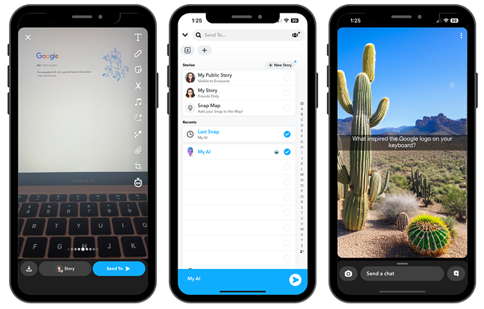 Snapchat My AI Snaps: Send Photos, Receive AI-Generated Images Snapchat My AI Snaps: Send Photos, Receive AI-Generated Images