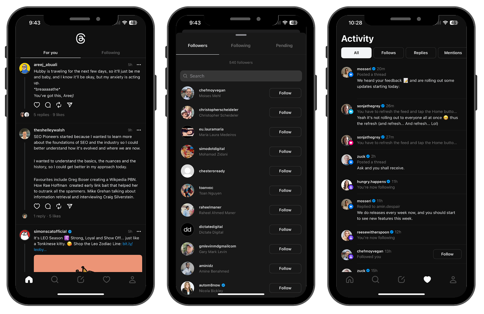 Threads App Update Includes For You And Following Feeds