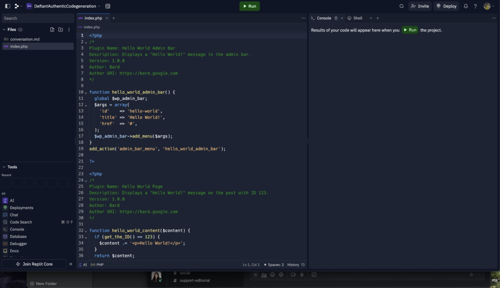 Google Bard: Export Code To Replit In 18 Programming Languages